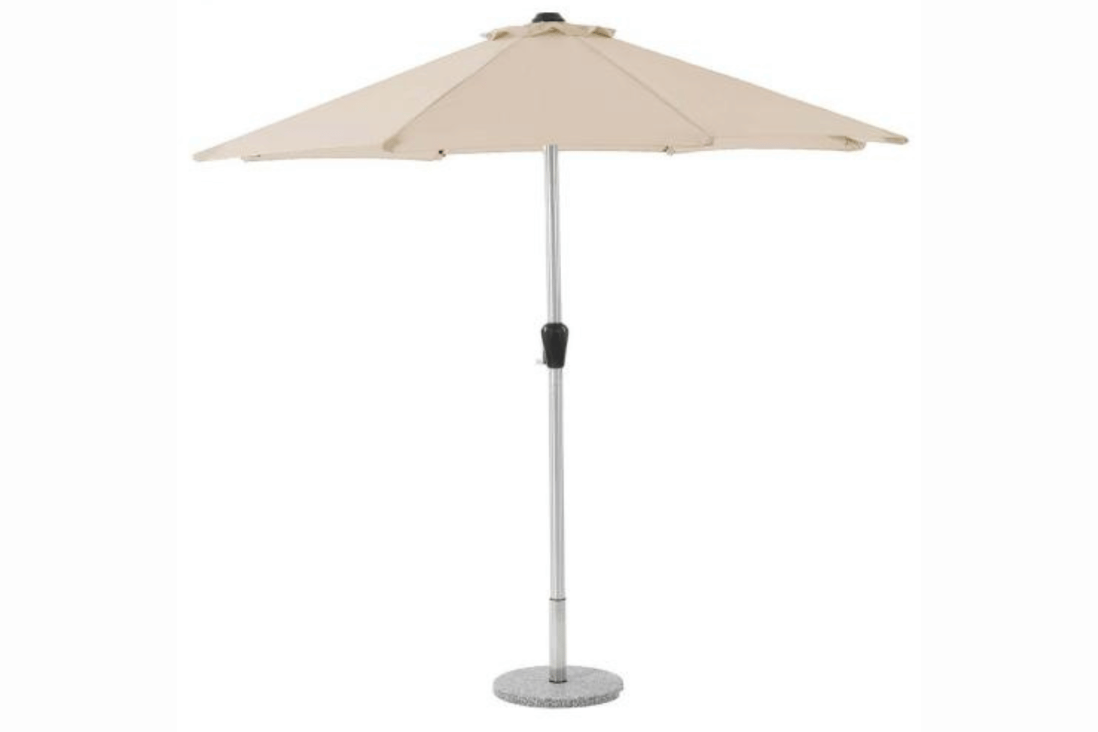 Bramblecrest Brushed Aluminium 3.5m Round Crank-Handle Parasol - Sand ...
