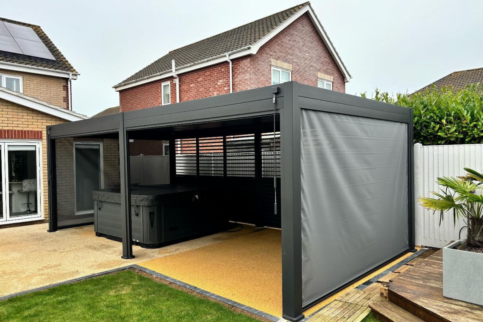 Nova Titan 7.2 x 3.6m Rectangular Aluminium Pergola - Grey | Garden ...