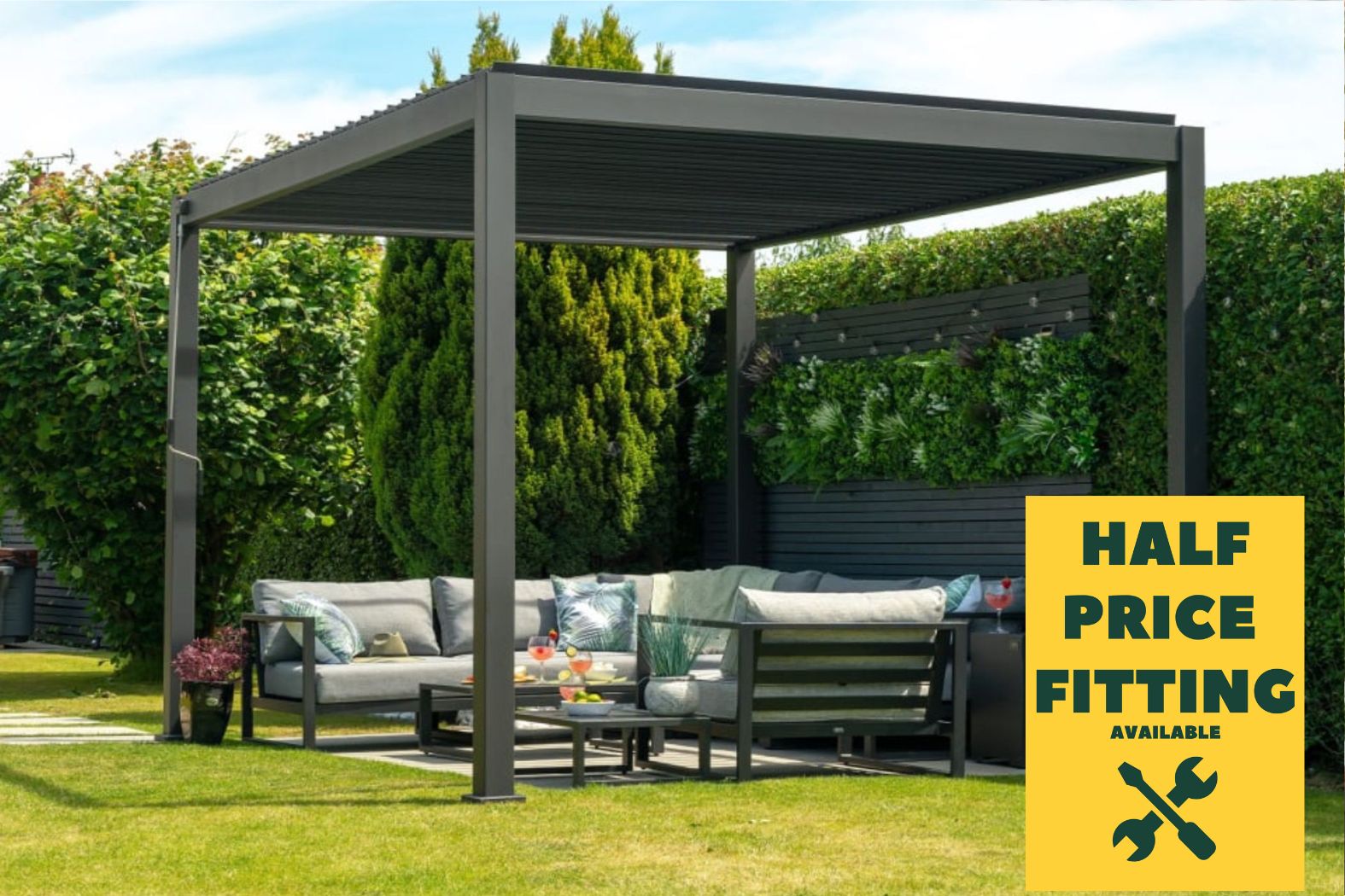 Nova Titan Aluminium Pergola - Grey | Norwich Camping & Leisure
